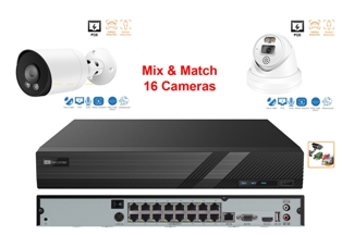 16 Port 4K 8MP NVR and Camera kit with Support for POS and VCA ...
