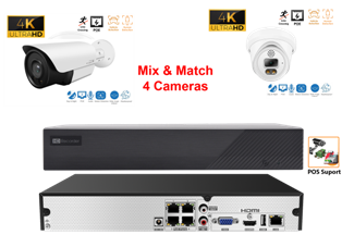 4 Port 4K 8MP NVR and Camera kit with Support for POS and VCA | Network ...
