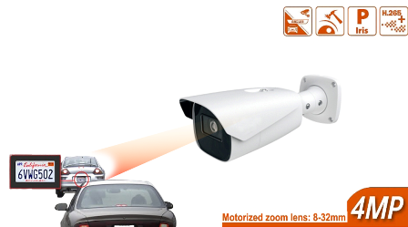 4MP HD 8-32mm License Plate Recognition LPR Bullet Network Camera | IP ...